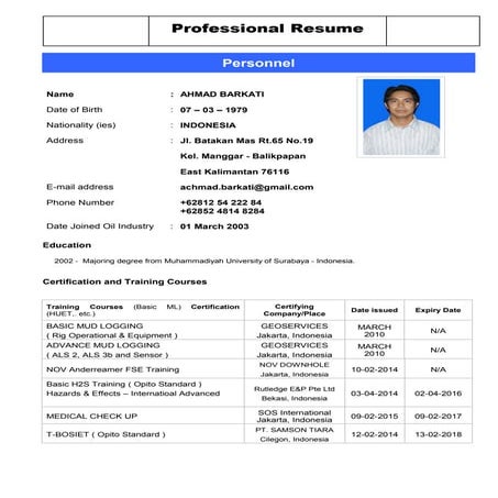 AHMAD BARKATI Resume | PDF