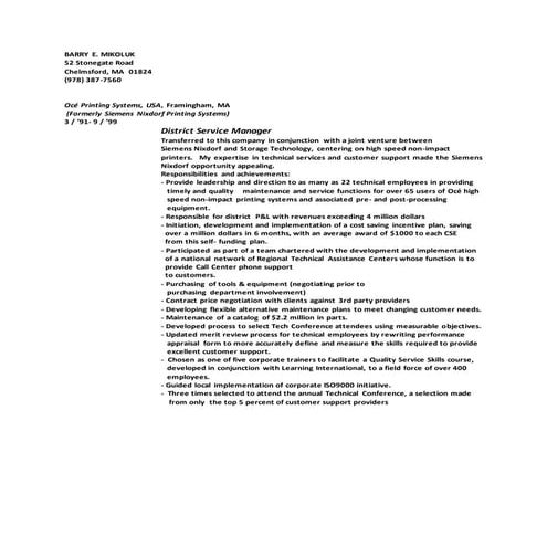 Bart resume 11614 | DOC
