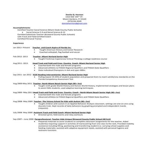 Michelle's resume 2016 | DOCX