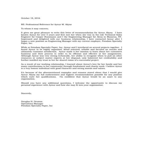 AMA Reference Letter | PDF