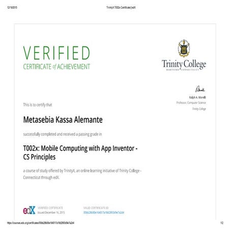 Trinity college certification | PDF