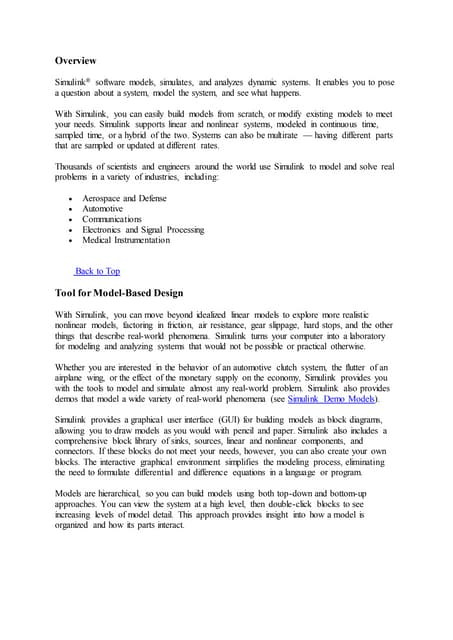 Matlab simulink introduction | PPTX