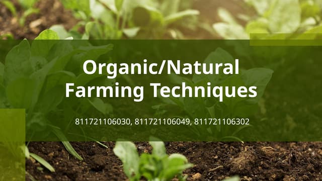 Organic farming Powerpoint presentation | PPTX