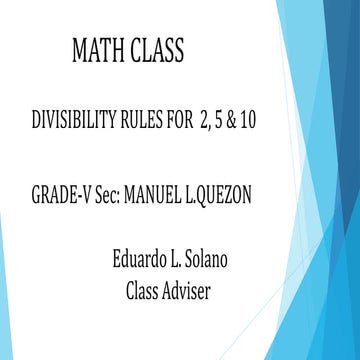 Use divisibility rules for 2, 5, and 10 to find the common factors of ...
