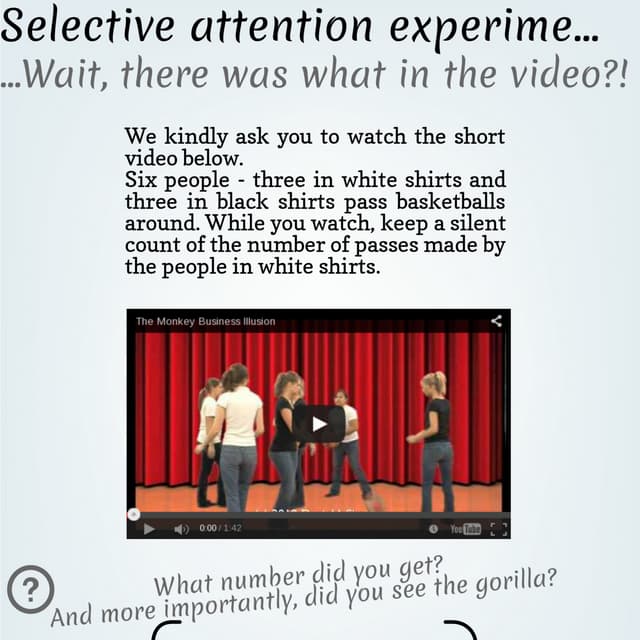 The selective attention experiment | PDF