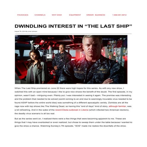 DWINDLING INTEREST IN “THE LAST SHIP” | PDF