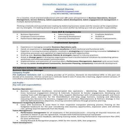 Rajnish Sharma Resume updated on 18th May'2015 | PDF | Free Download