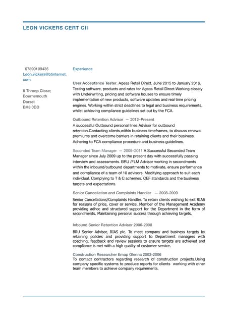 Tim Gambrell CV | PDF