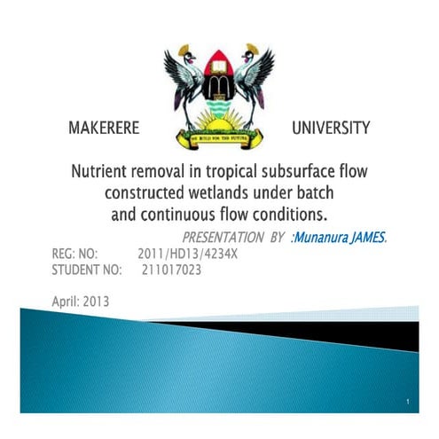 Nutrient removal in tropical subsurface flow constructed wetlands [Read-Only] [Compatibility ...