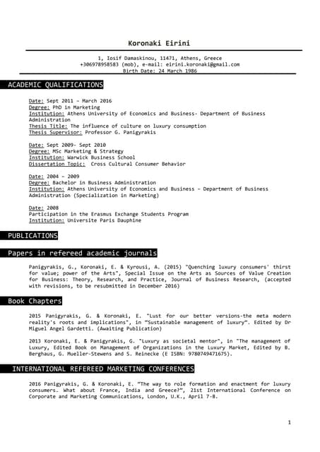 CV Lidija Cupic | PDF