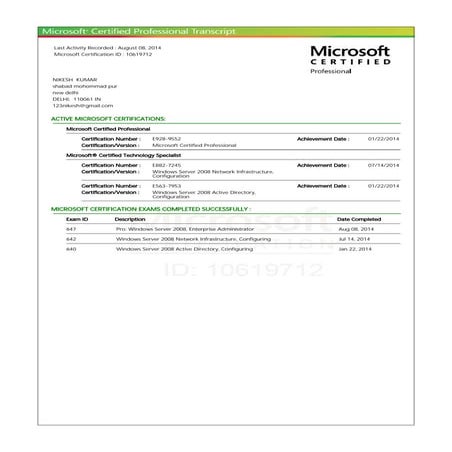 Microsoft Certified Professional Certificate.PDF