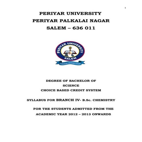 Syllabus_BSc_ Chemistry | PDF