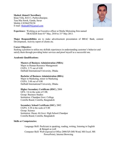 Final Cv With Photo | DOC