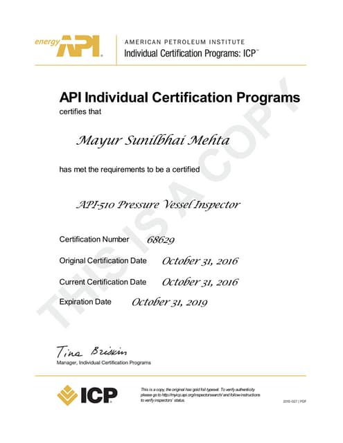 API 570_cert | PDF