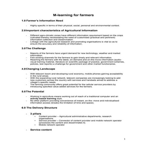 M-learning for Farmers | PDF
