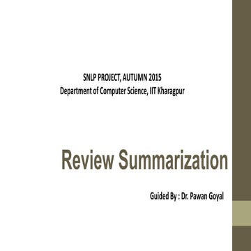 Abstractive Review Summarization Ppt