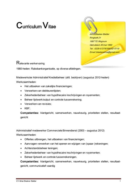 Cv ron butter nieuwste | PDF