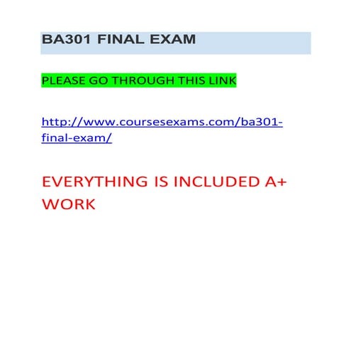 Acc300 final exam | DOCX