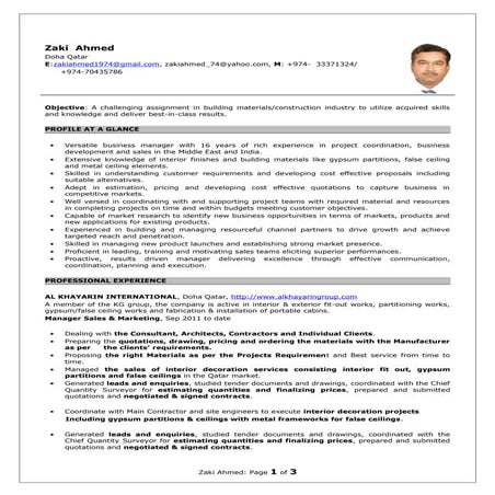 Zaki Ahmed - Resume - | DOC
