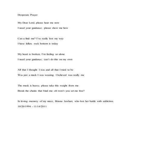 Desperate Prayer | DOCX