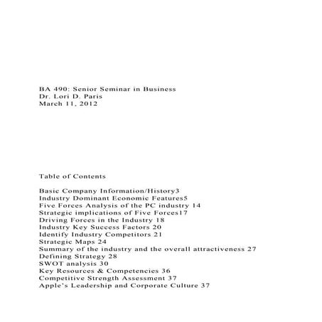BA 490 Senior Seminar in BusinessDr. Lori D. Paris.docx
