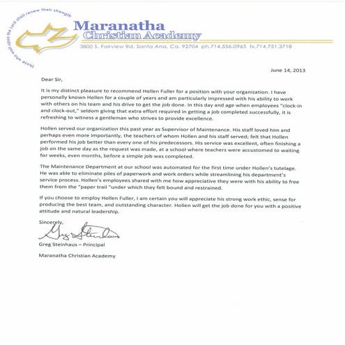 Letter of Rec-CCCM- Greg | PDF