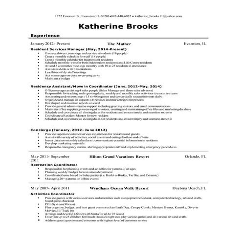Katherine Brooks Resume | DOCX