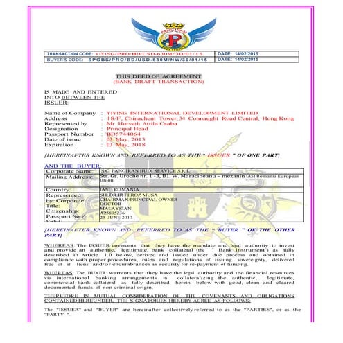 DRAFT DOA$190 $190 2501 M-AGREEMENT with letterhead | PDF