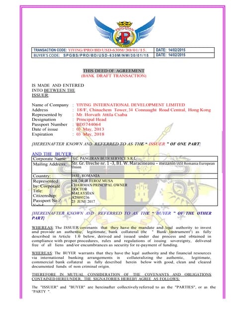 Sample Bank Letter MT799 760 | PDF