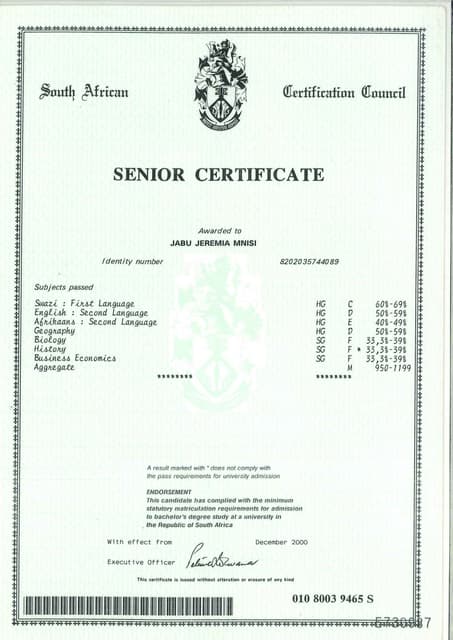 UDI certificate 2011 | PDF