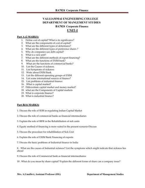 Ba7401 international business management - model exam question paper | PDF