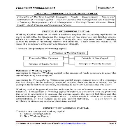 Ba7202 financial management (unit4) notes | PDF