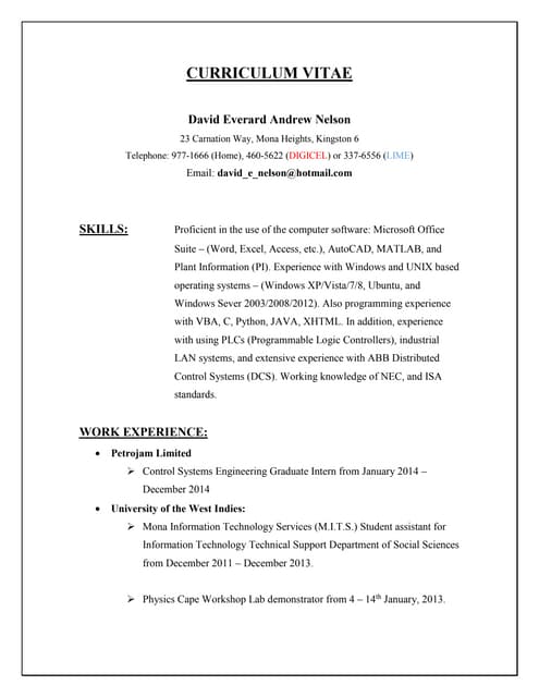 Sample Resume Format | PDF