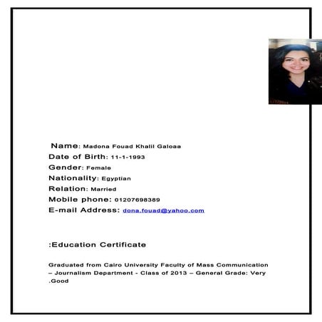 Madona s CVvv | DOC | Education