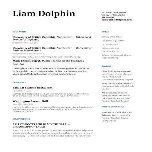 Liam Dolphin Resume 2 - Google Docs | PDF