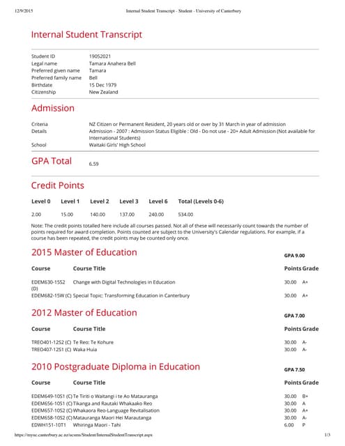 FINAL TRANSCRIPT | PDF
