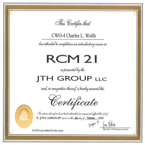 RCM 21 Certification 3Feb2006 | PDF