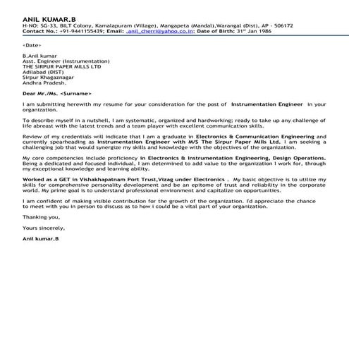 anil new cv | DOC
