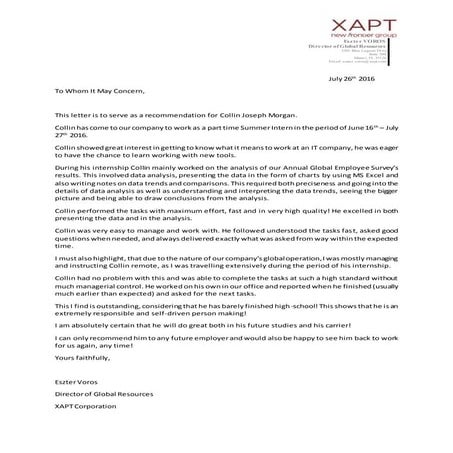 Letter of recommendation NXP | PDF