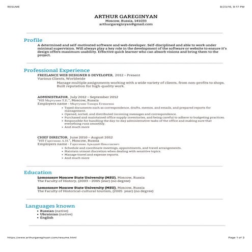 RESUME | PDF | Web Development | Internet