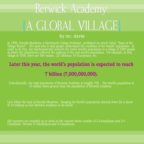 If the world were a village | PPT