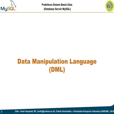 Bab 07-data manipulation language | PPT