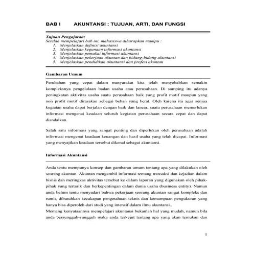 Bab 1-akuntansi (Akuntansi Dasar) | PDF
