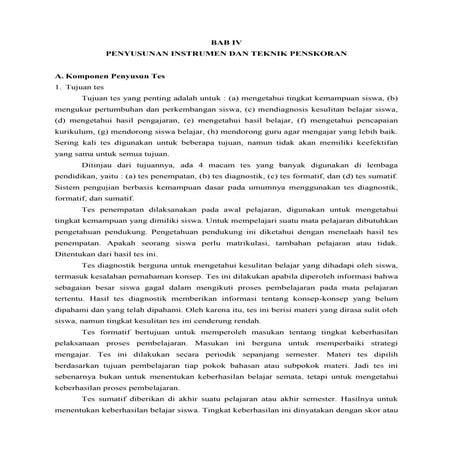 Bab 4(PENYUSUNAN INSTRUMEN DAN TEKNIK PENSKORAN) 27/12/13 | DOCX