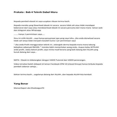 BBMA Oma Ally lengkap, panduan mudah pasar FX | PDF