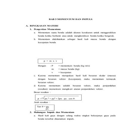 Momentum dan impuls | PPTX