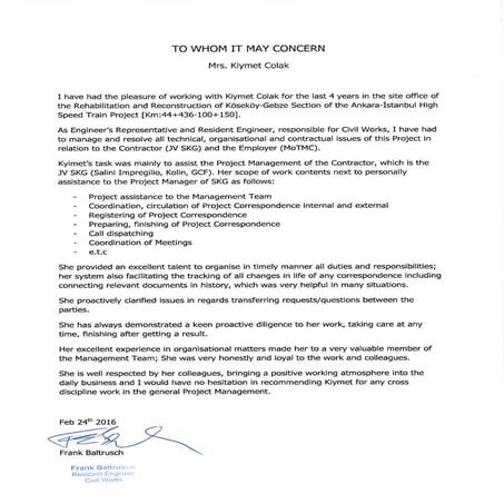 REFERENCE LETTER OF MR. FRANK BALTRUSCH - RESIDENT ENGINEER -CIVIL ...