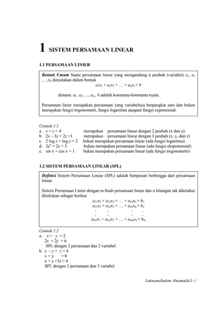 Matriks eselon baris dan eselon baris tereduksi | PPTX