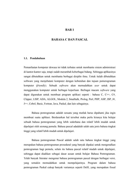 Part 2 sejarah bahasa pemrograman pascal | PDF