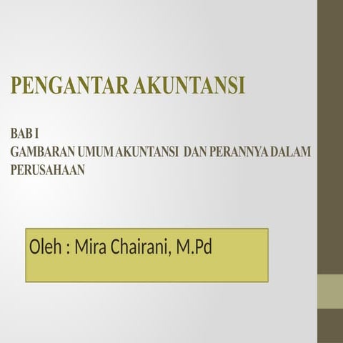 BAB 1 mata pelajaran pengantar akuntansi | PPTX
